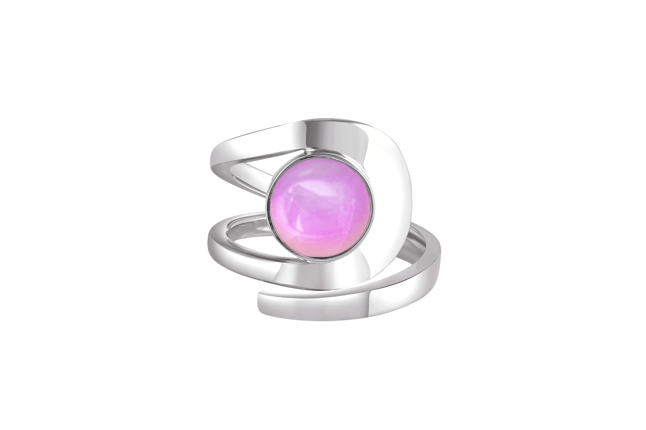 Sterling Silver Raima Wrapped Ring with crystal by LeightWorks