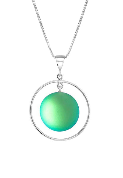 Circle with Loop Pendant | LeightWorks Sterling Silver Crystal Jewelry