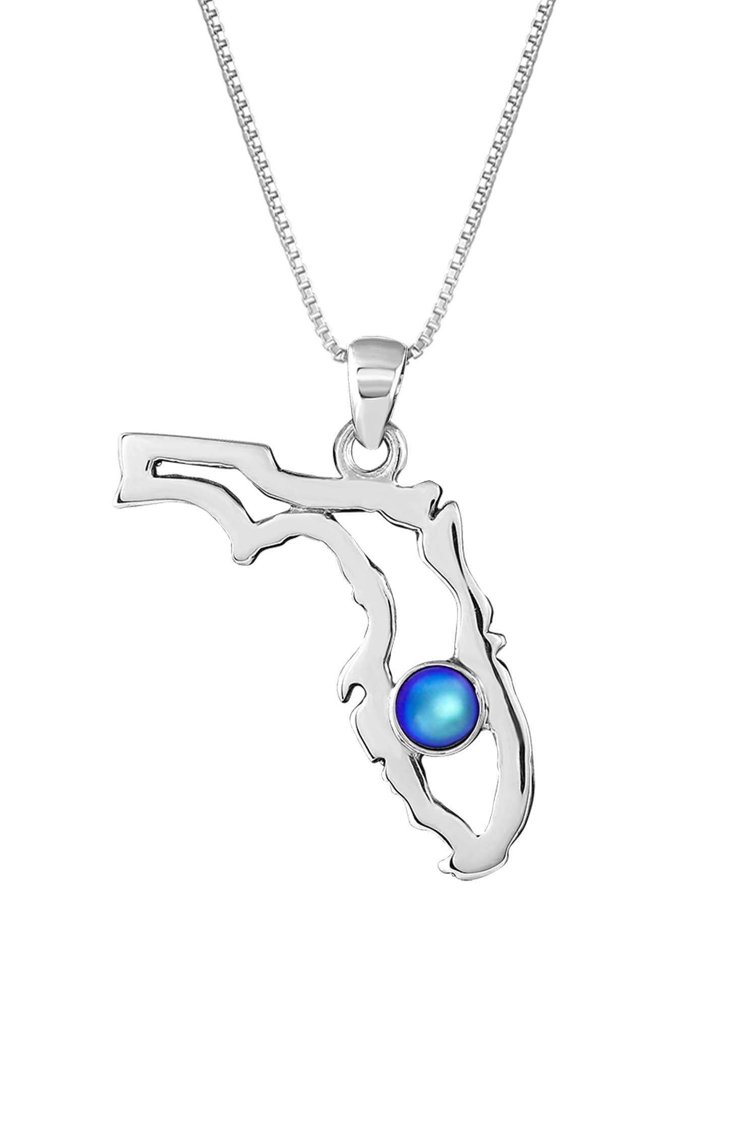 Florida Pendant Sterling Silver Crystal Jewelry by LeightWorks